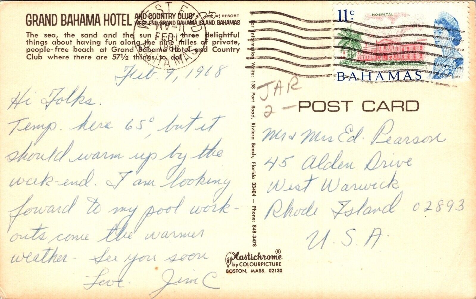 Grand Bahama Islands Hotel Country Club Sandy Beach Visitors Sailboats ...