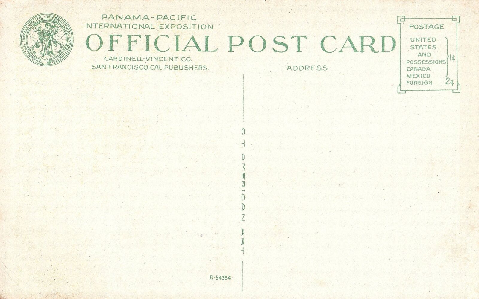 Vintage Postcard Towers of California Counties at Panama Pacific Expo ...