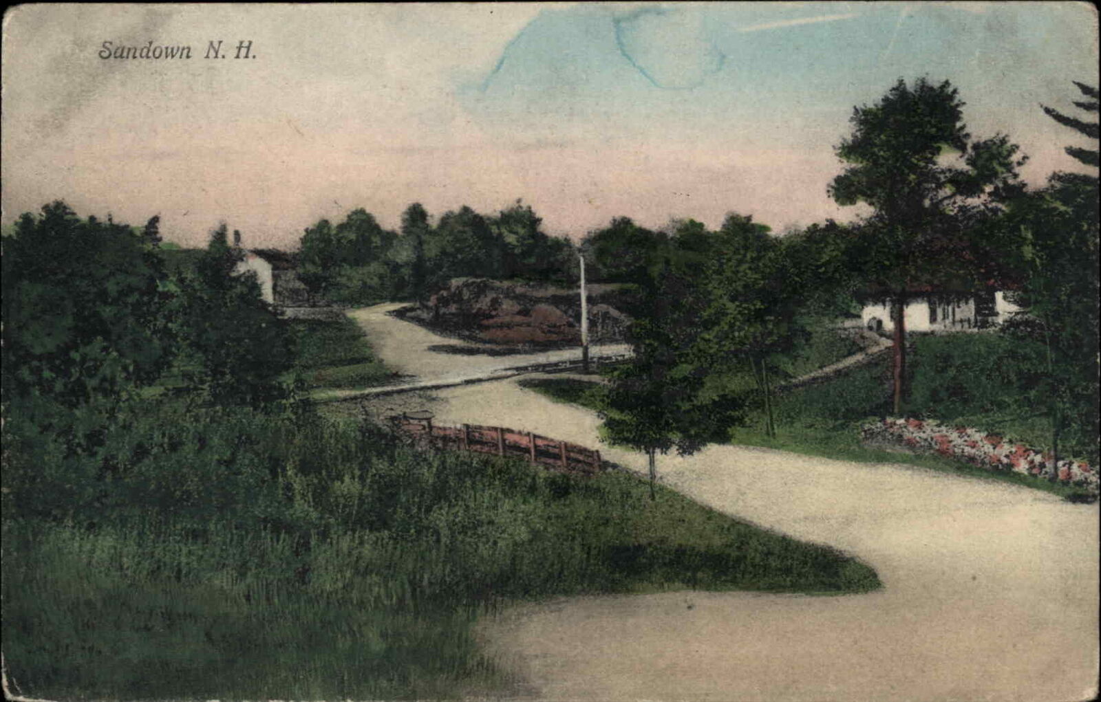 Sandown New Hampshire NH Bird's Eye View c1910 Vintage Postcard ...