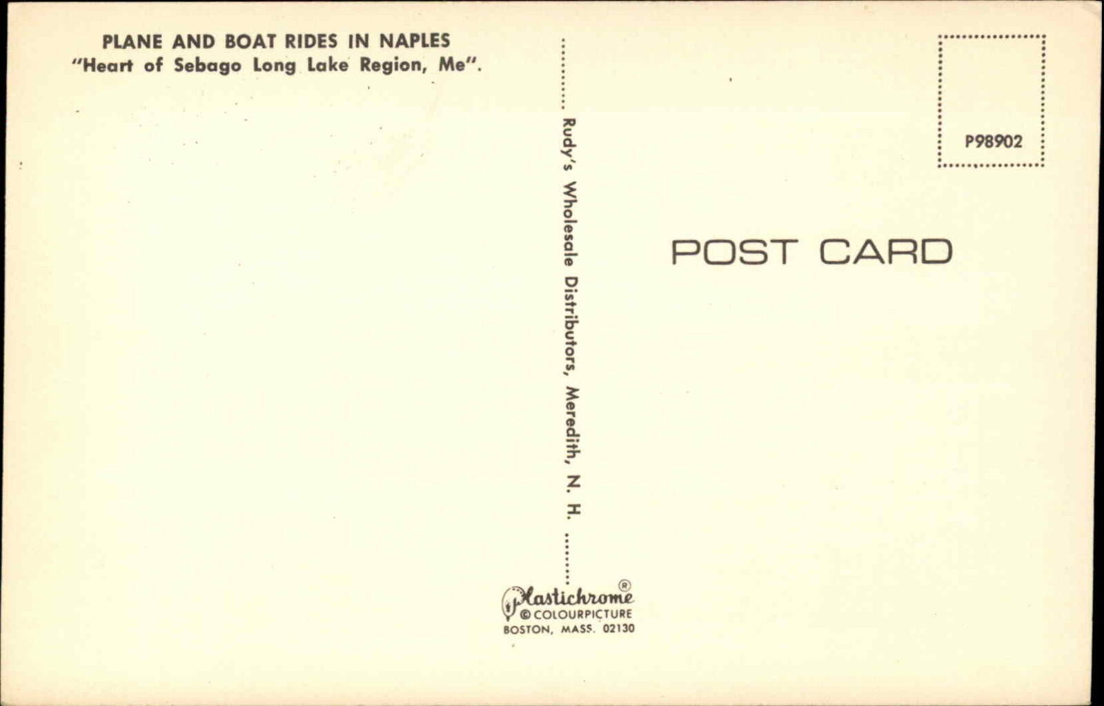 Sebago Long Lake Maine ME Seaplane Rides Boat Rides c1950s-60s Postcard ...