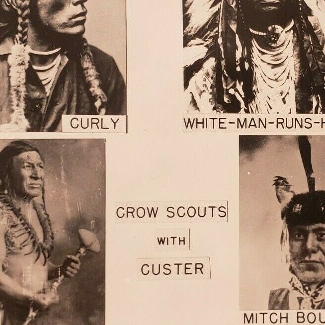 Native American Crow Nation Scouts Warriors Indians General Custer RPPC ...