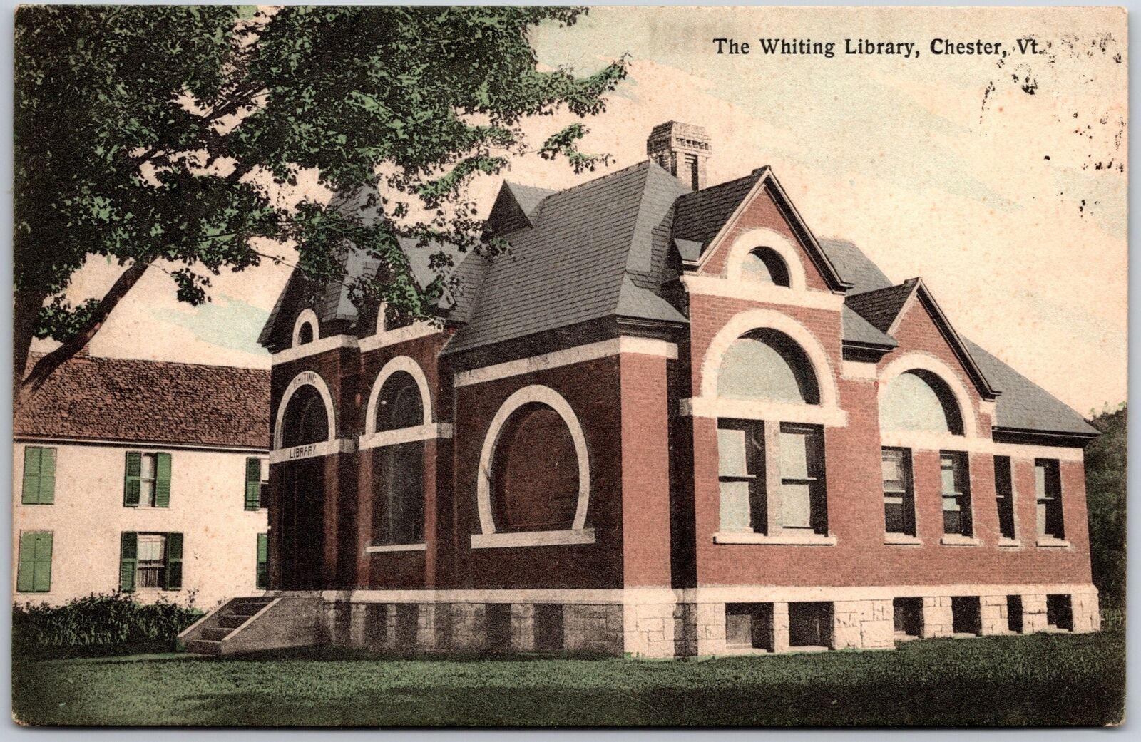 1906 The Whiting Public Library Chester Vermont VT Building Posted ...