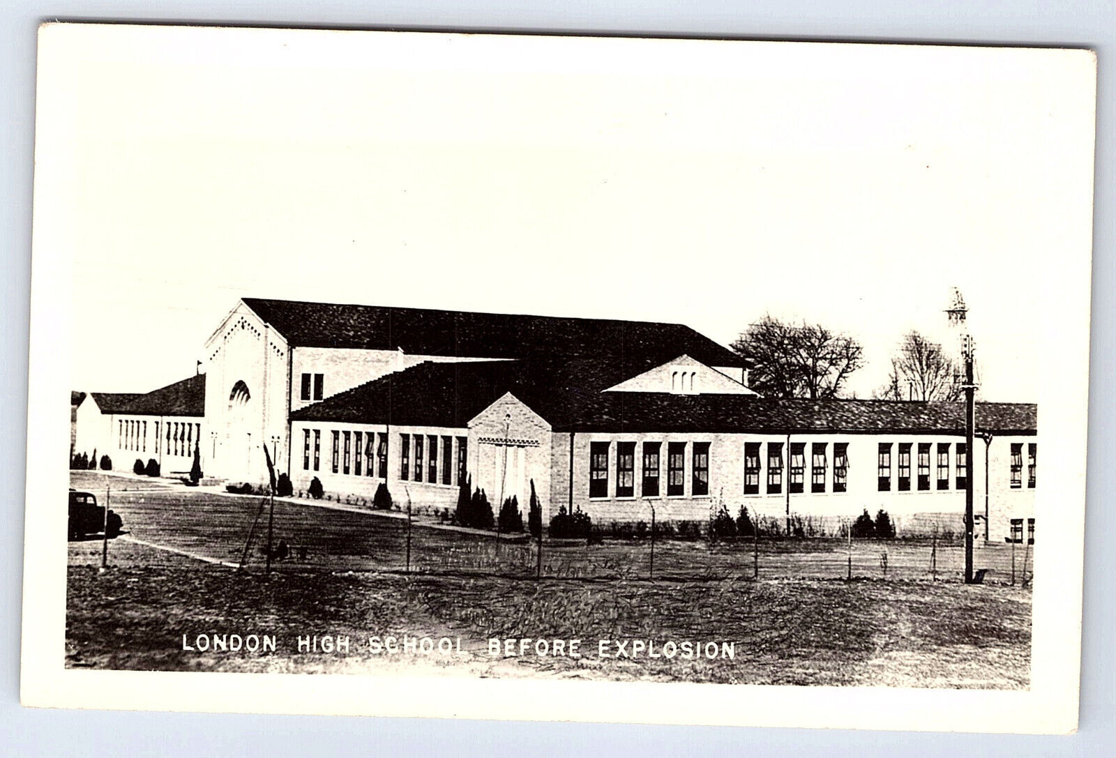 New London Texas High School before explosion Real Photo Postcard B158 ...
