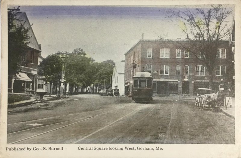 Central Square GORHAM, MAINE Street Scene c1910s Burnell Rare Vintage ...