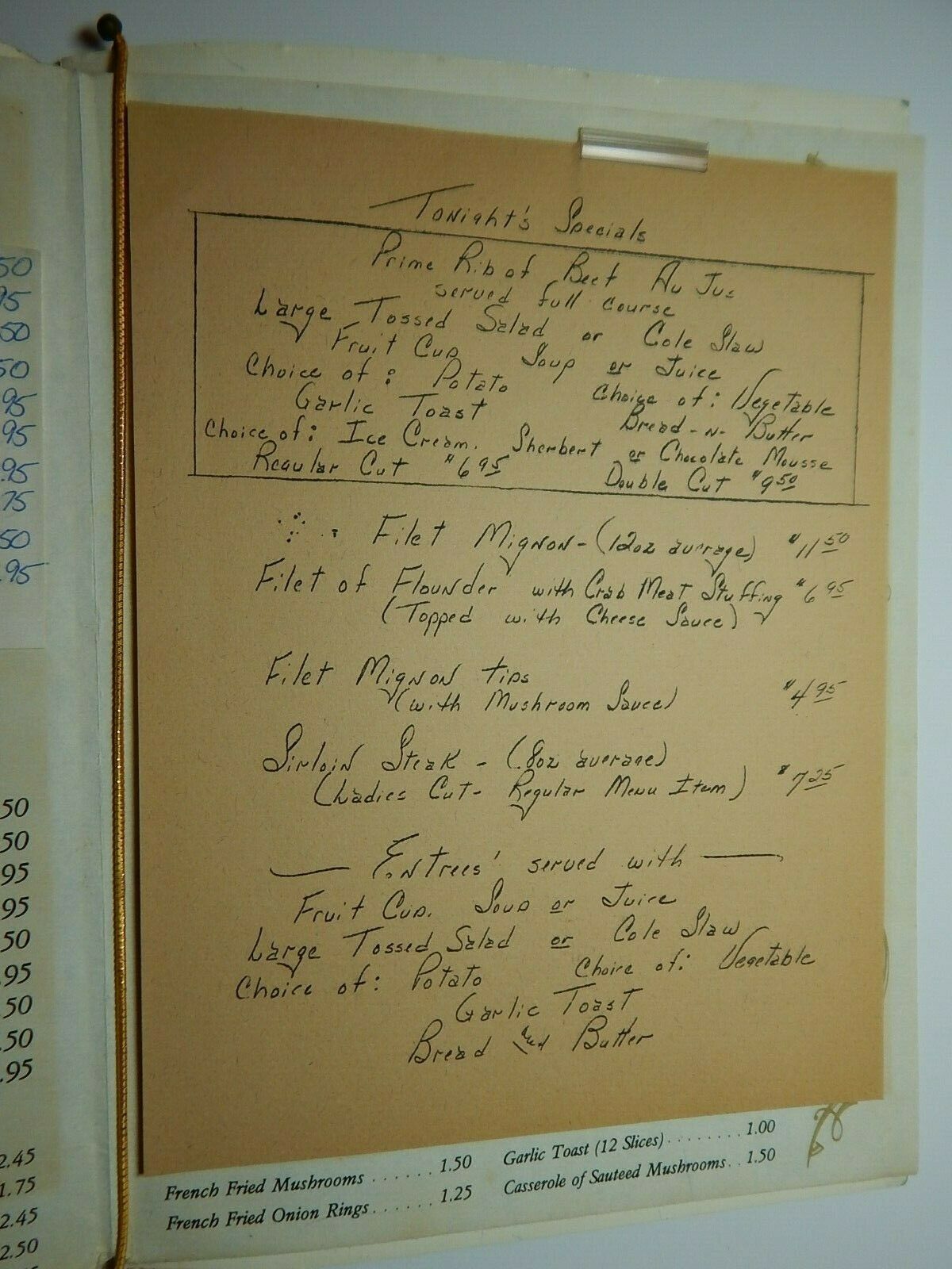 Vintage 60s Ed's Steak House Restaurant Menu Bedford Pennsylvania ...