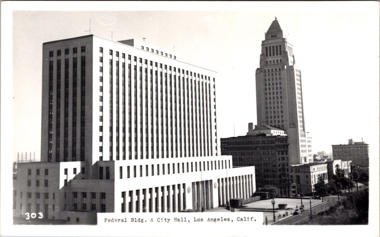 Real Photo Postcard Federal Building and City Hall in Los Angeles ...