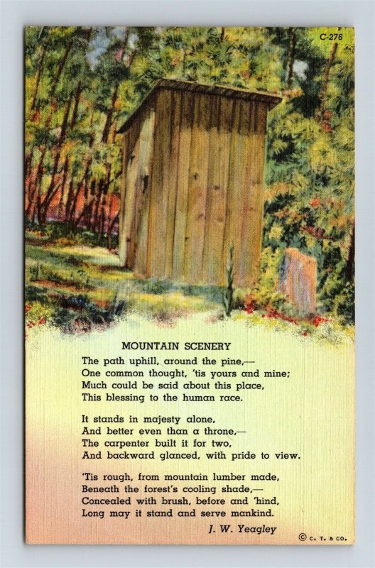 Postcard 1940s Humor Comic Beautiful Poem Mountain Scenery About An ...