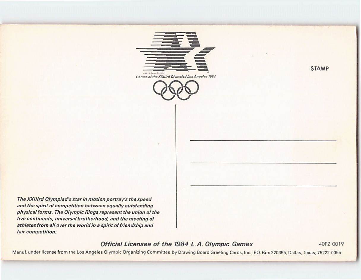 Postcard The XXXIIIrd Olympiad's Star in Motion 1984 LA Olympic Games ...