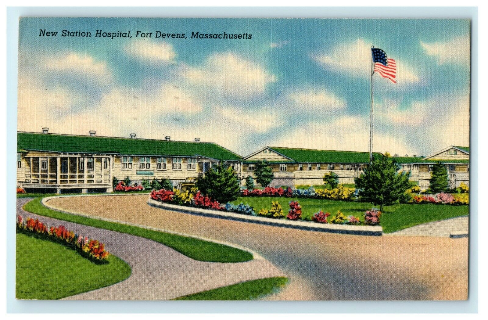 New Station Hospital Fort Devens Massachusetts MA Vintage Military ...