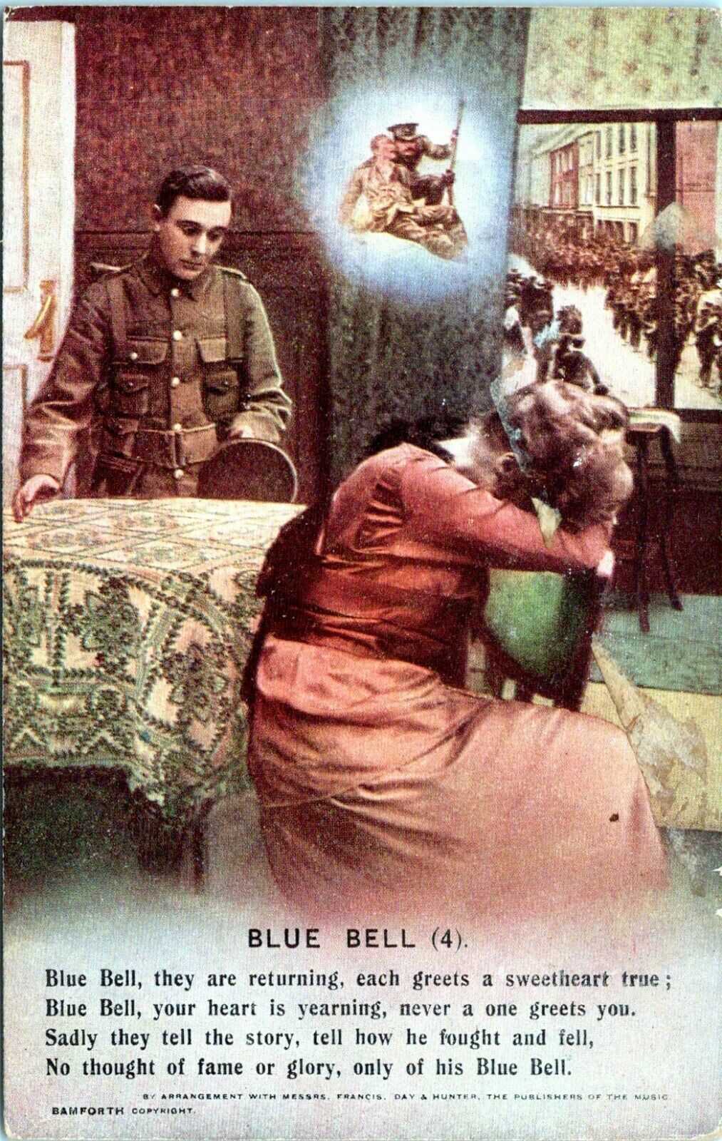 WW1 Bamforth Blue Bell Song Series 4931/4 Soldier Lady Lovers Postcard ...