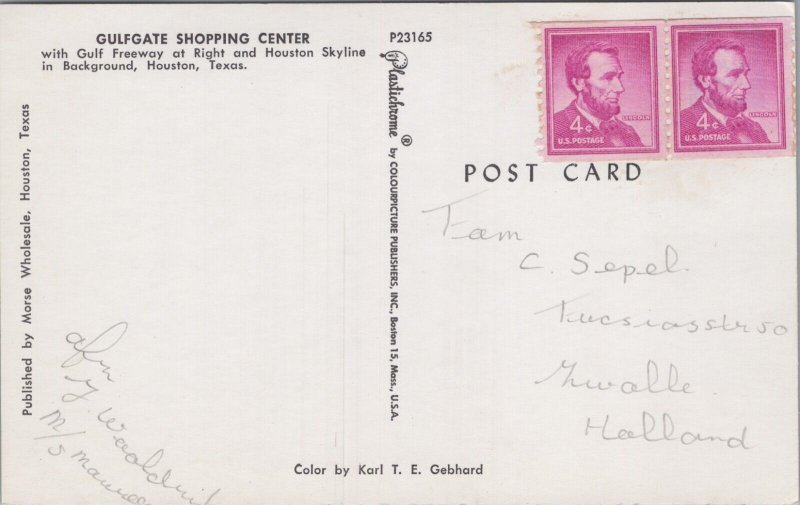 USA Gulfgate Shopping Center Houston Skyline Texas Chrome Postcard 04. ...