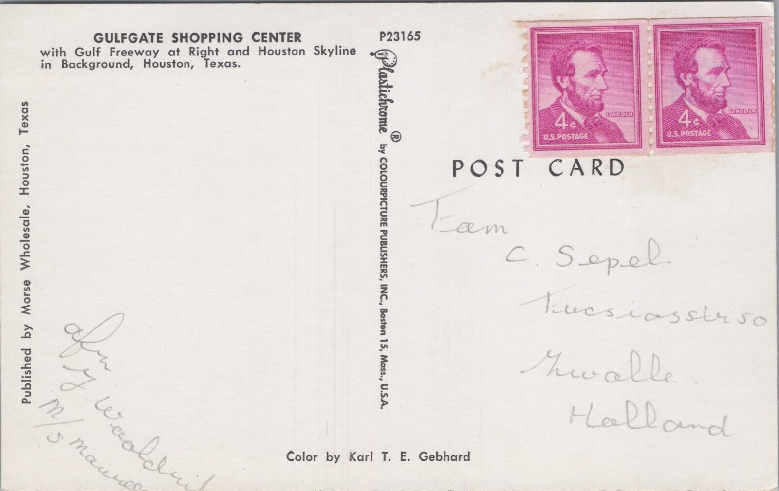 USA Gulfgate Shopping Center Houston Skyline Texas Chrome Postcard 04. ...