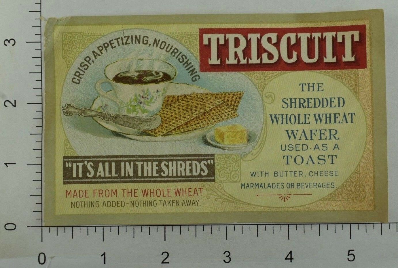 1890's Triscuit Shredded Whole Wheat Wafer Coffee Cup Saucer &M ...