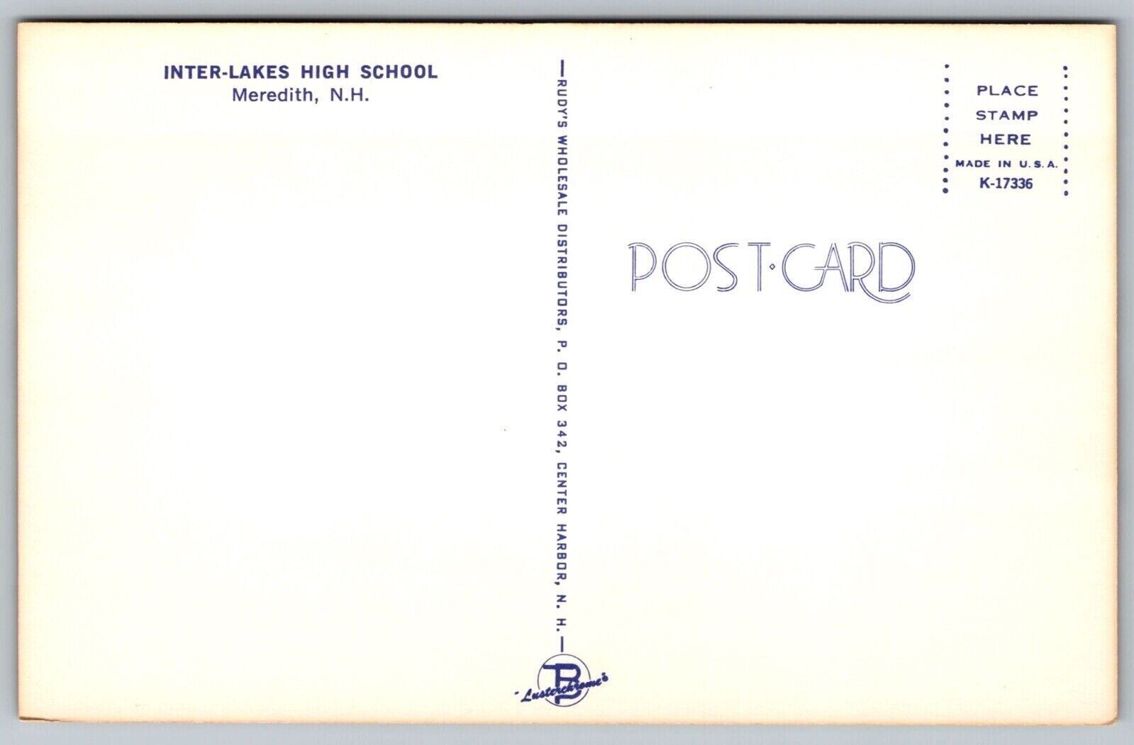 Inter Lakes High School Meredith New Hampshire Campus Fall Vintage UNP ...