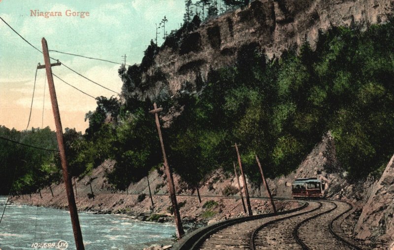 Vintage Postcard 1908 Niagara Gorge Railroad Train Trail Hiking Niagara ...