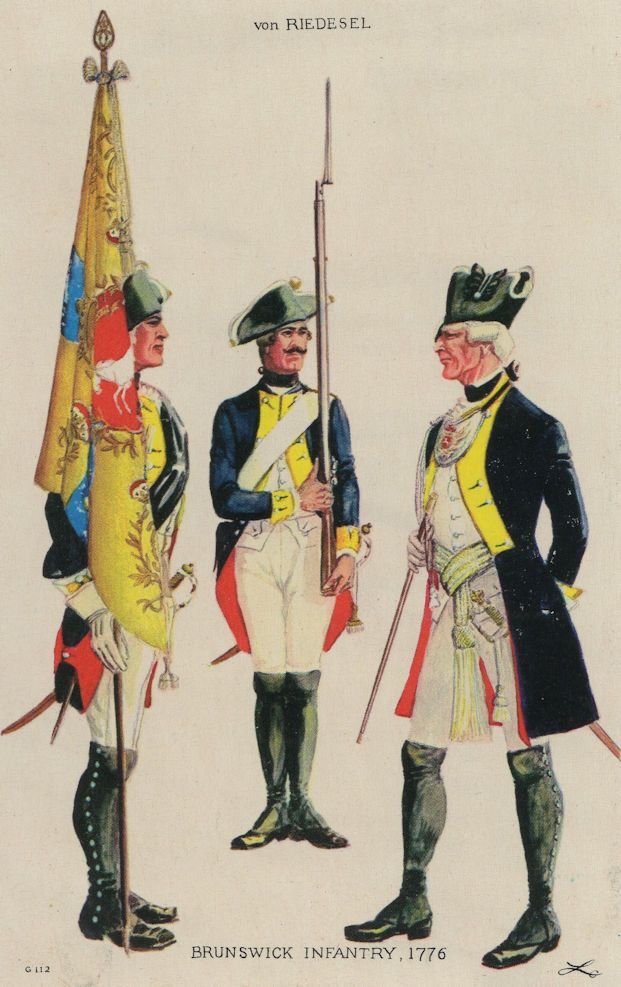 Brunswick Infantry German Musketeer Officer Army 1776 Uniform Postcard ...