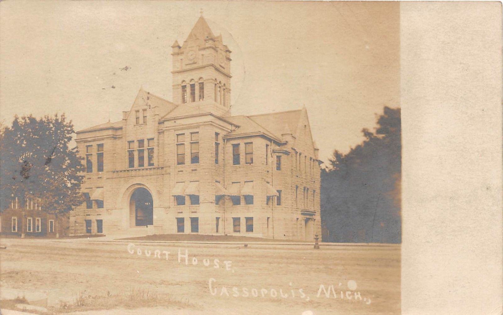 D40/ Cassopolis Michigan Mi Real Photo RPPC Postcard 1908 Court House ...