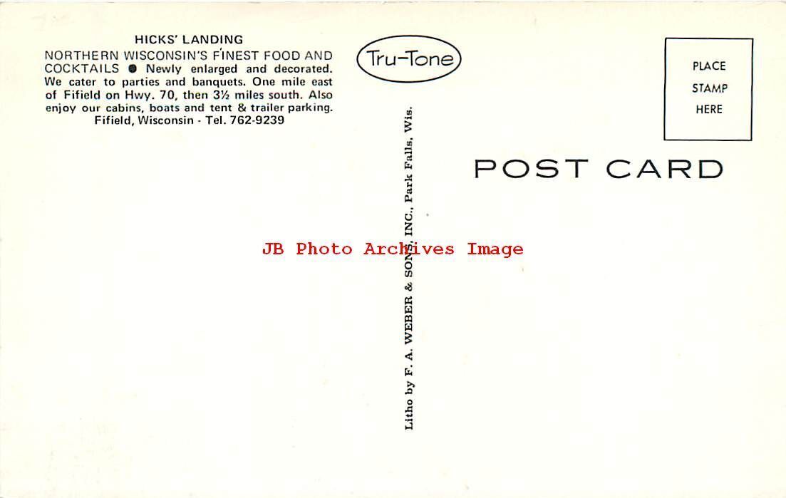 WI, Fifield, Wisconsin, Hick's Landing Restaurant, Interior,FA Weber ...