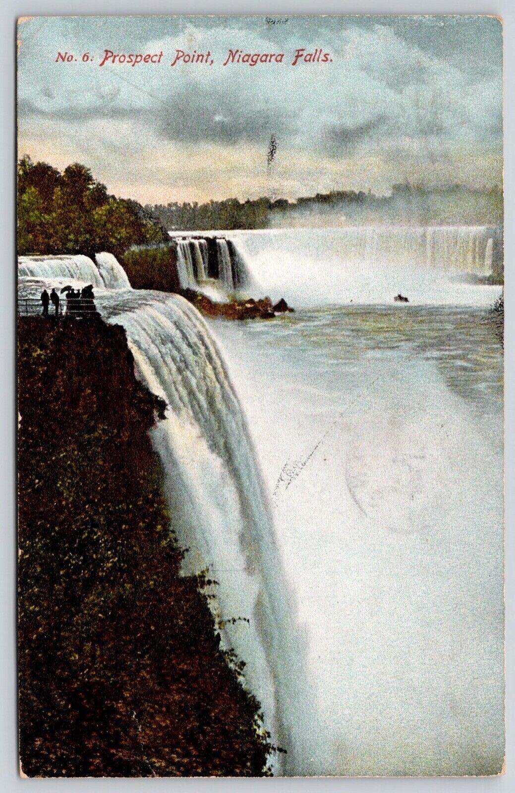 Prospect Point Niagara Falls Waterfalls Forest Cancel 1909 Antique WOB ...