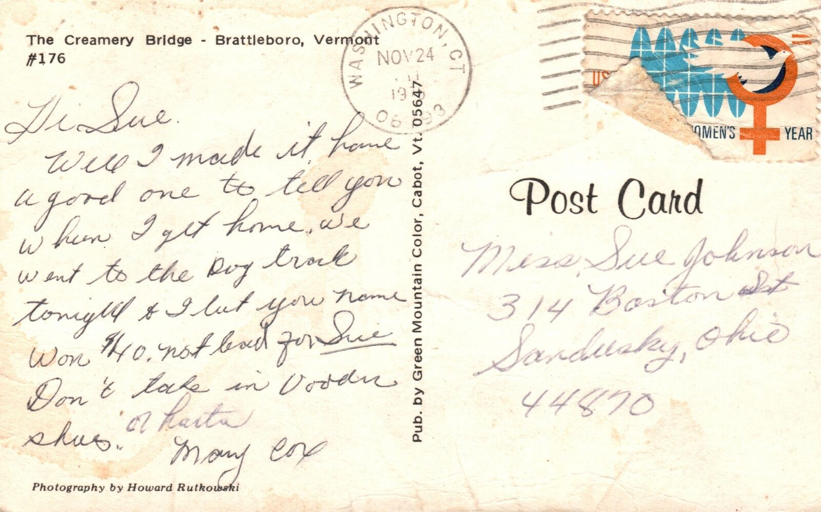 Vintage Postcard 1975 The Creamery Bridge Brattleboro Vermont Green ...