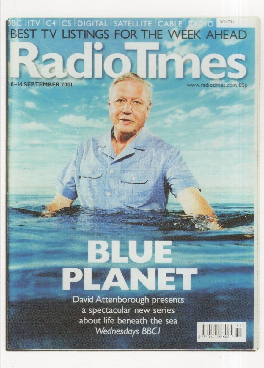 David Attenborough Blue Planet BBC TV Show Radio Times Postcard ...