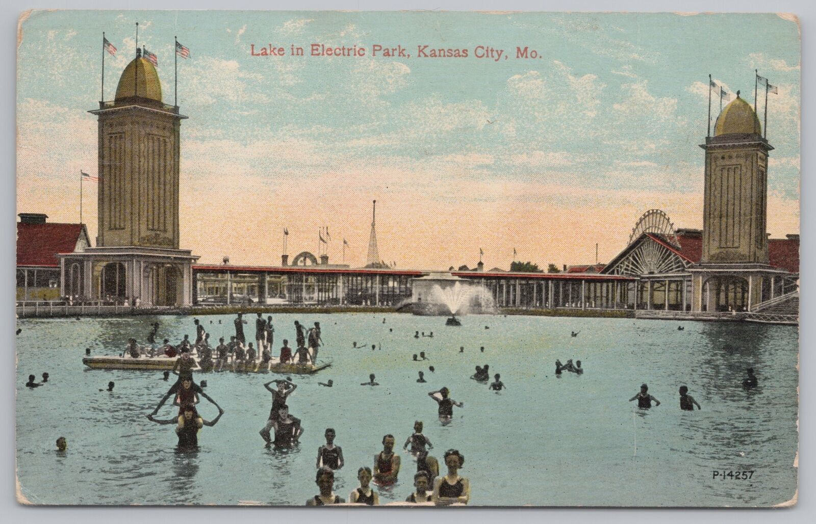 Theme Park & Expo~Lake In Electric Park Kansas City Missouri~Vintage ...