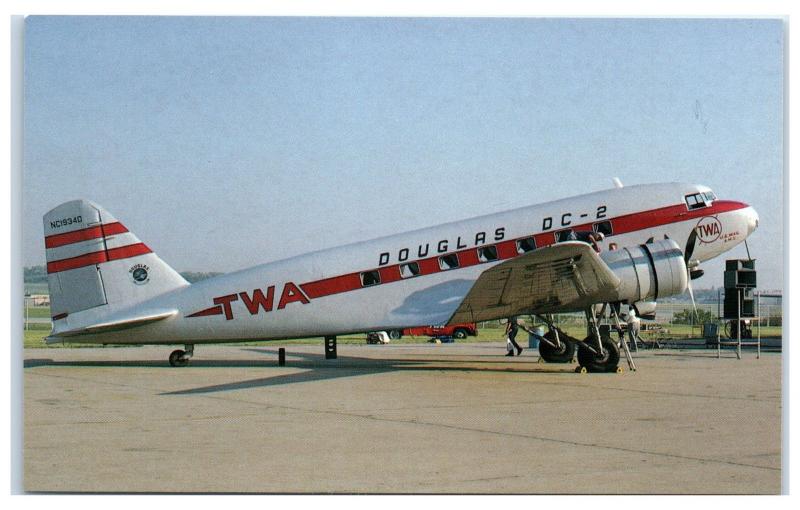 TWA Douglas DC-2, St. Louis, MO Postcard | Topics - Transportation ...
