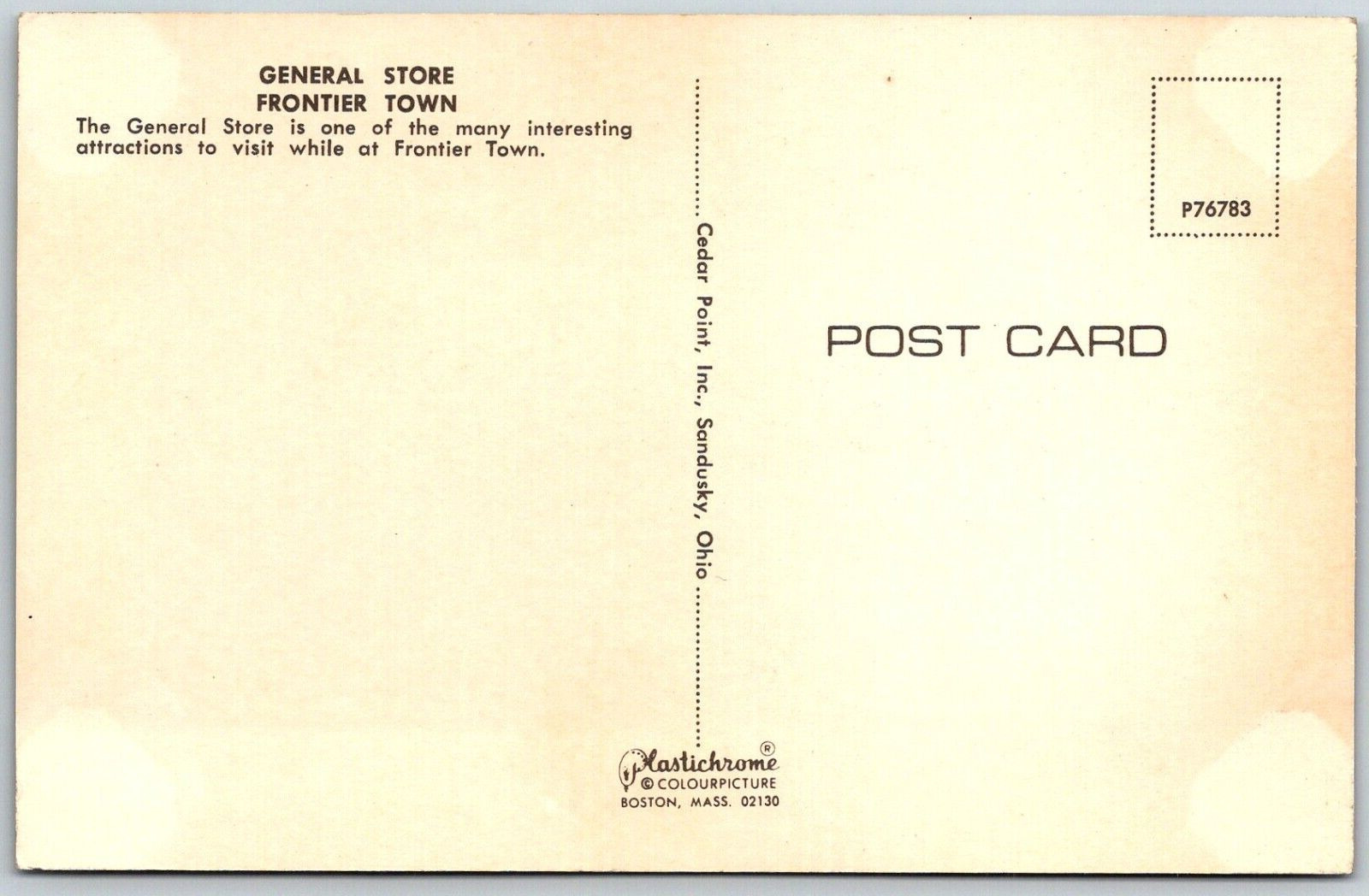 Cedar Point Sandusky Ohio 1960s Postcard General Store Frontier ...