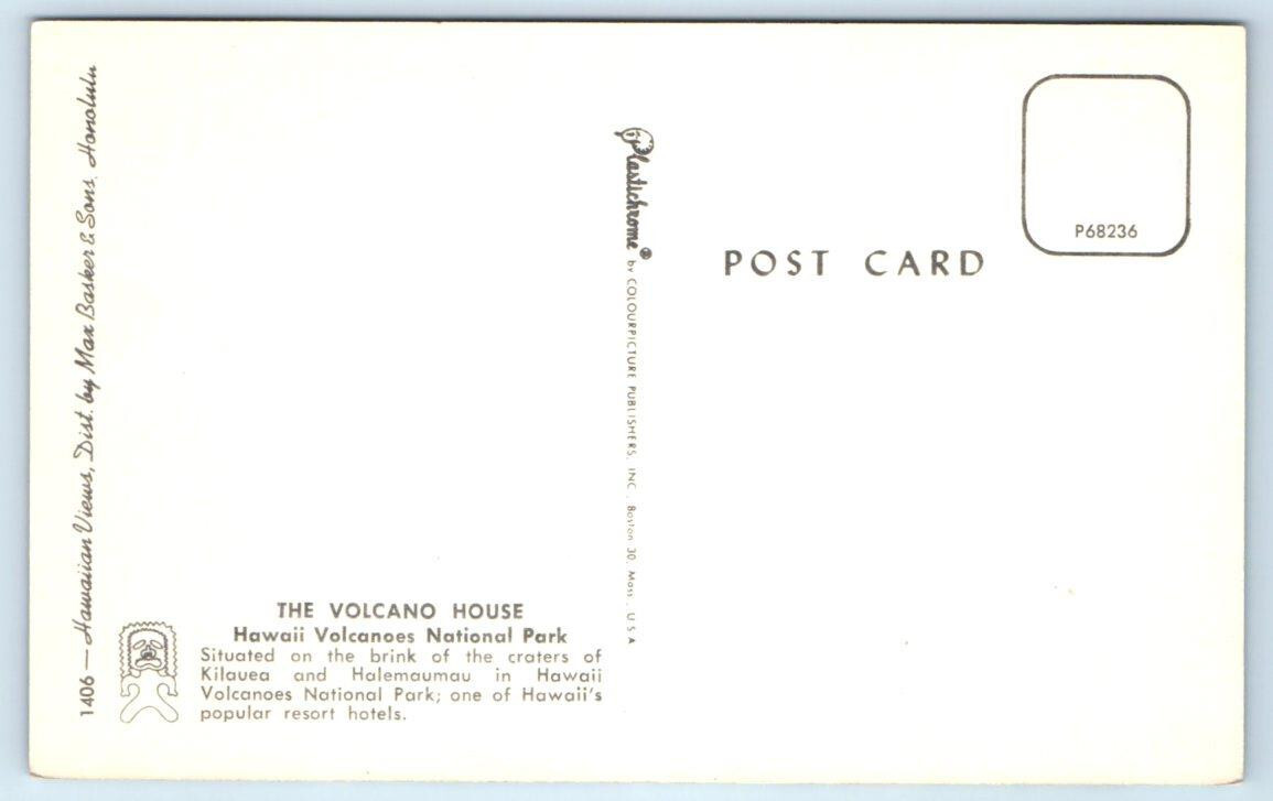 Hawaii Volcanoes National Park, HI ~ the Volcano House C1960S Postcard ...