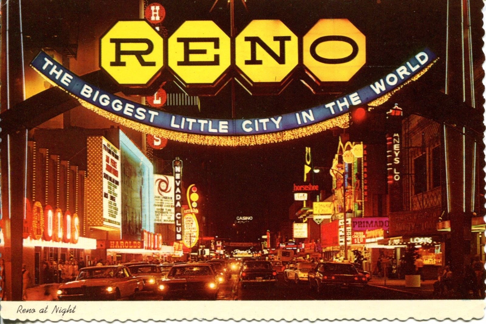 1970's Postcard - Vintage Reno Nevada Postcard Nevada Club Horseshoe ...