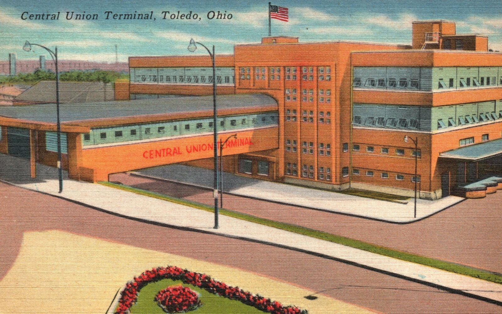 Vintage Postcard 1930's Central Union Terminal Toledo Ohio Hirsch News ...
