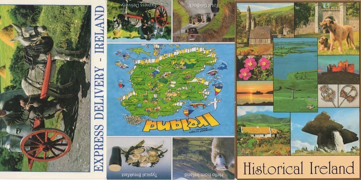 Ireland Express Delivery Transport Breakfast Map 3x Irish Postcard s ...