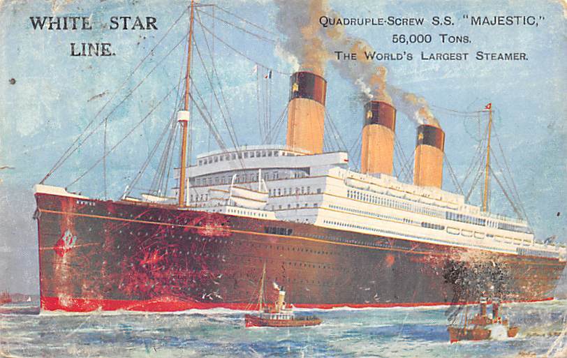 SS Majestic White Star Line 1922 | Topics - Other, Postcard / HipPostcard