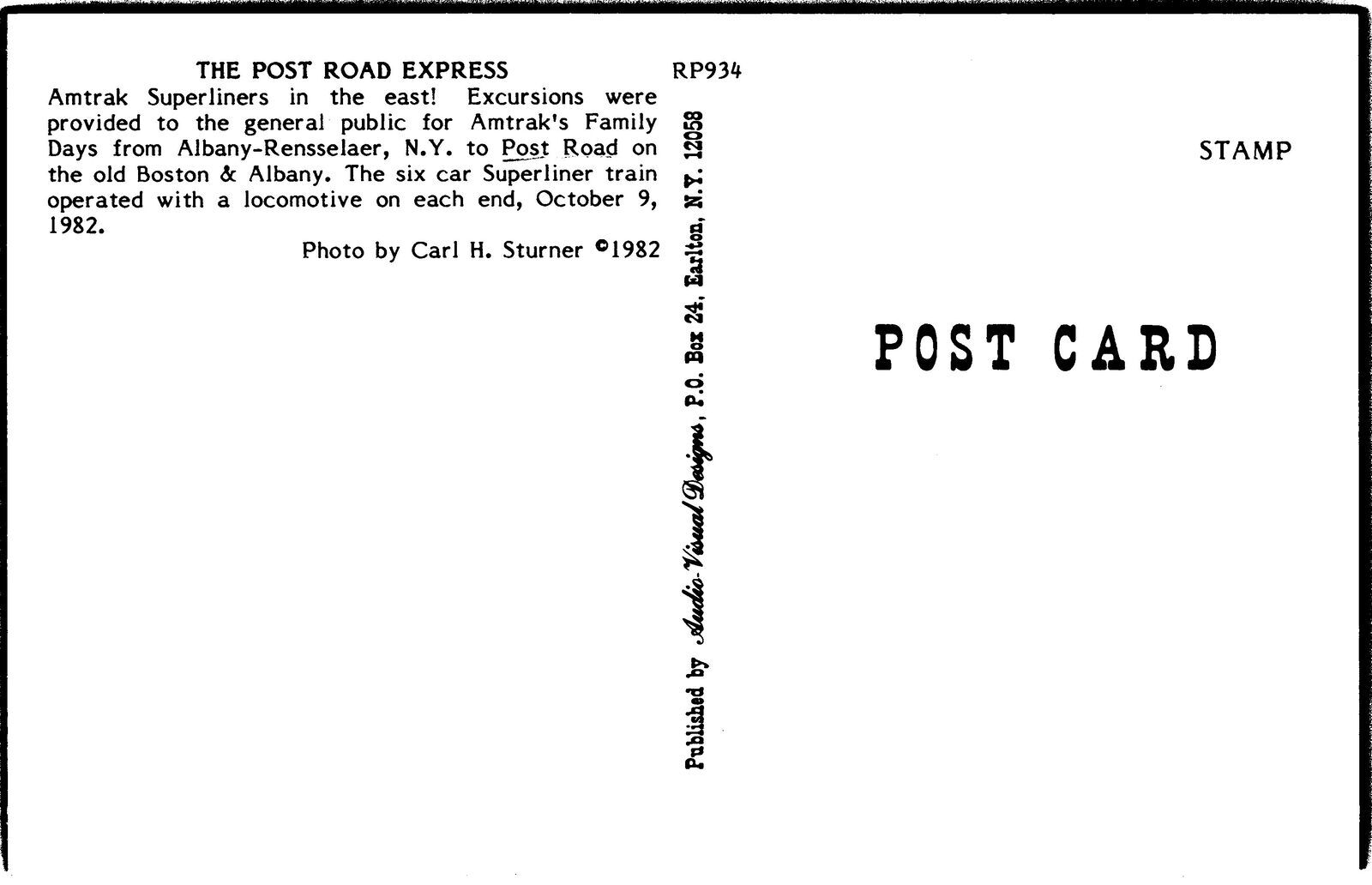 Vintage Postcard the Post Road Express Amtrak Superliner Albany New ...