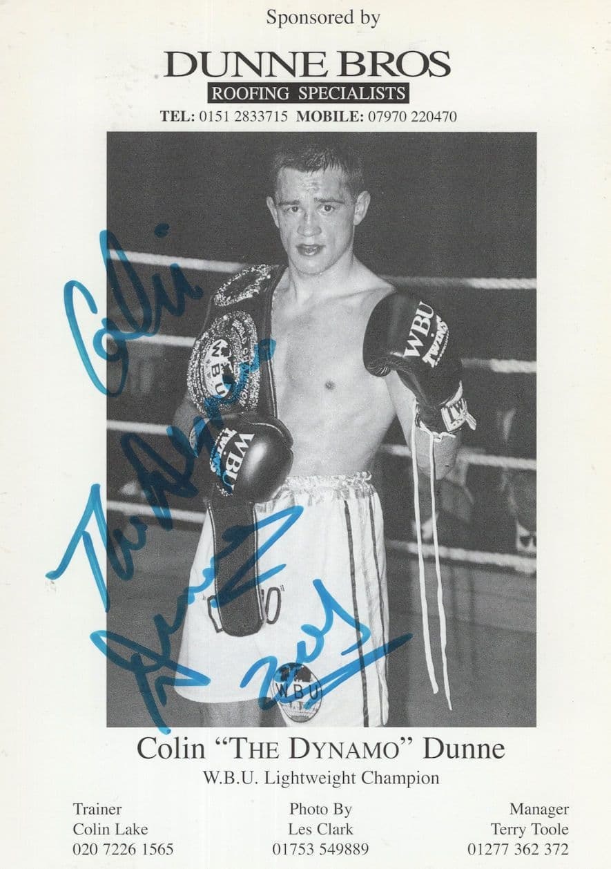 Colin Dunne Liverpool Boxer Hand Signed Boxing Publicity Photo | Europe ...