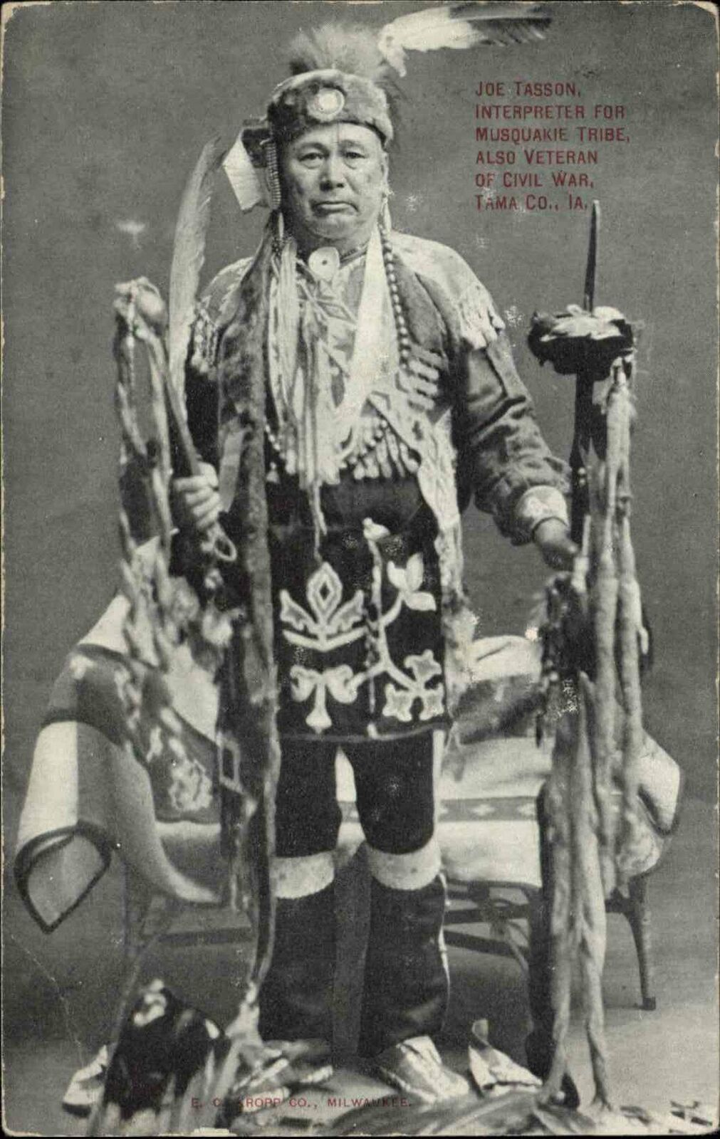 Native American Indian Joe Tasson Interpreter Musquakie Civil War Tama ...