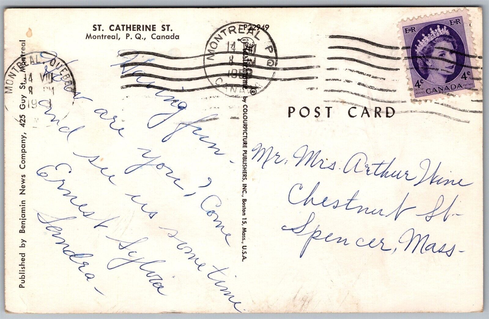 Vtg Montreal Quebec Canada St Catherine Street View Old Cars 1950s ...