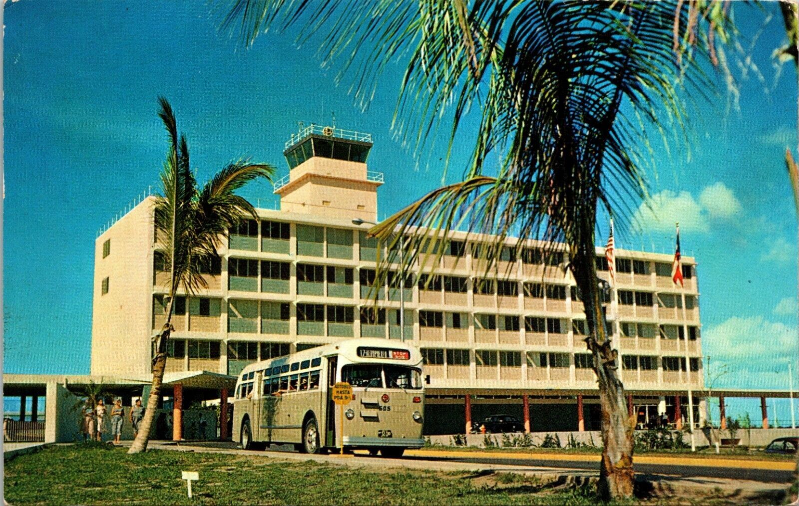 Bus Stop International Airport Hotel San Juan Puerto Rico Postcard 1964 ...