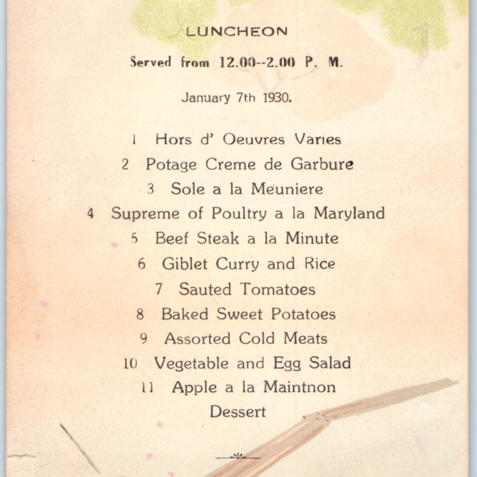 1930 Kyoto, Japan The Kyoto Hotel Luncheon Menu Paper Card English ...