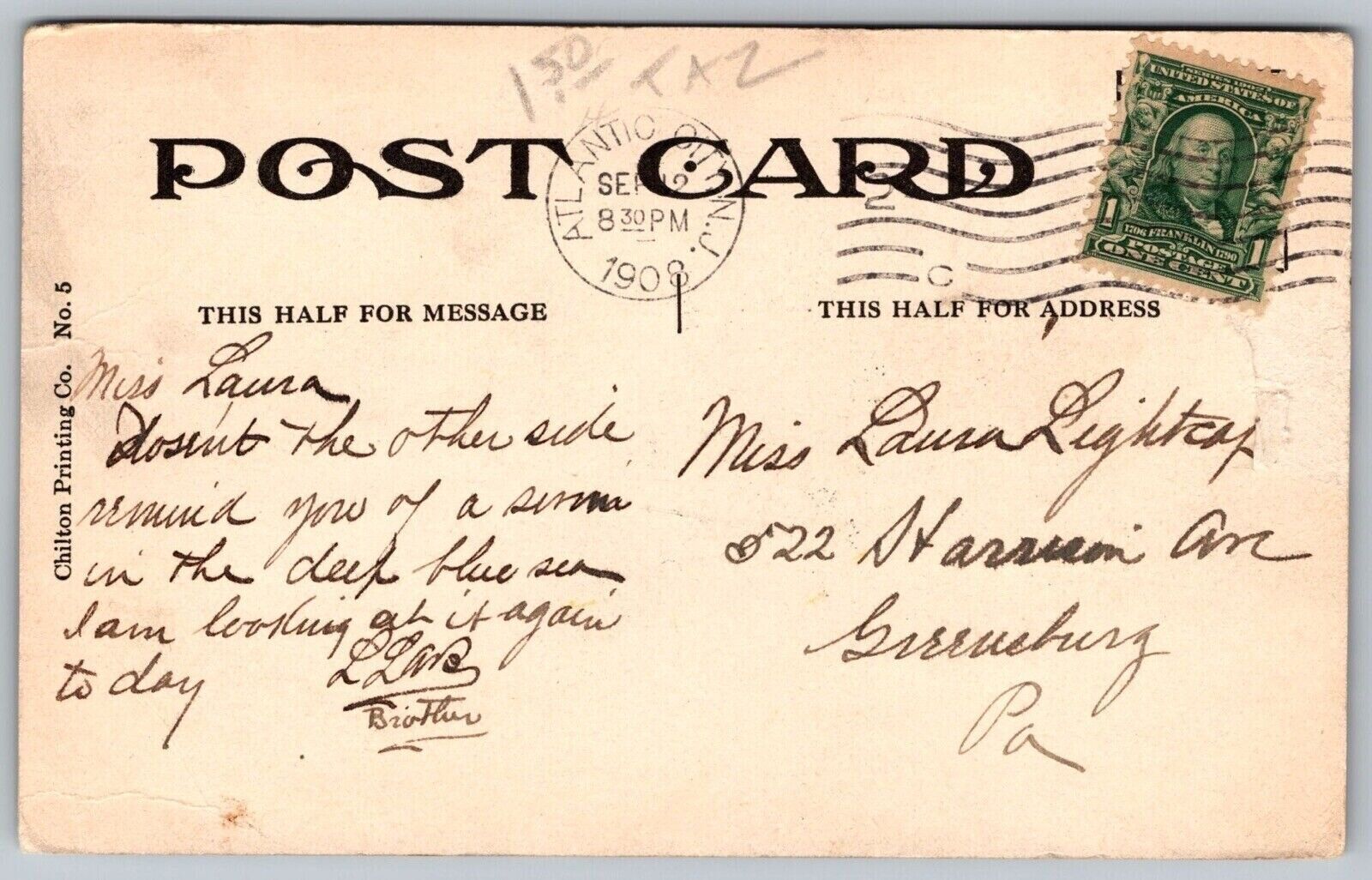 Postcard White Caps Grand Old Ocean Fair Day Shoreline Oceanfront Coast