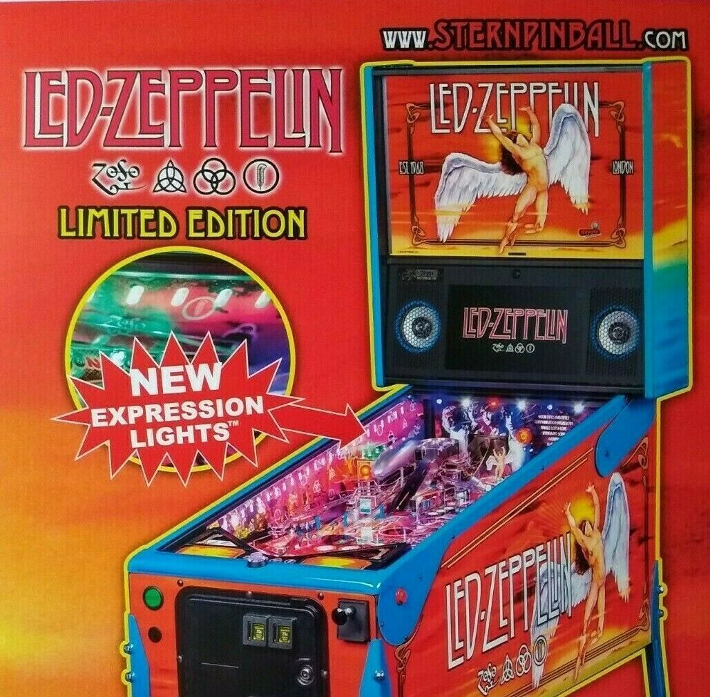 Led Zeppelin Pinball FLYER Hard Rock Music Limited Edition Angel ...