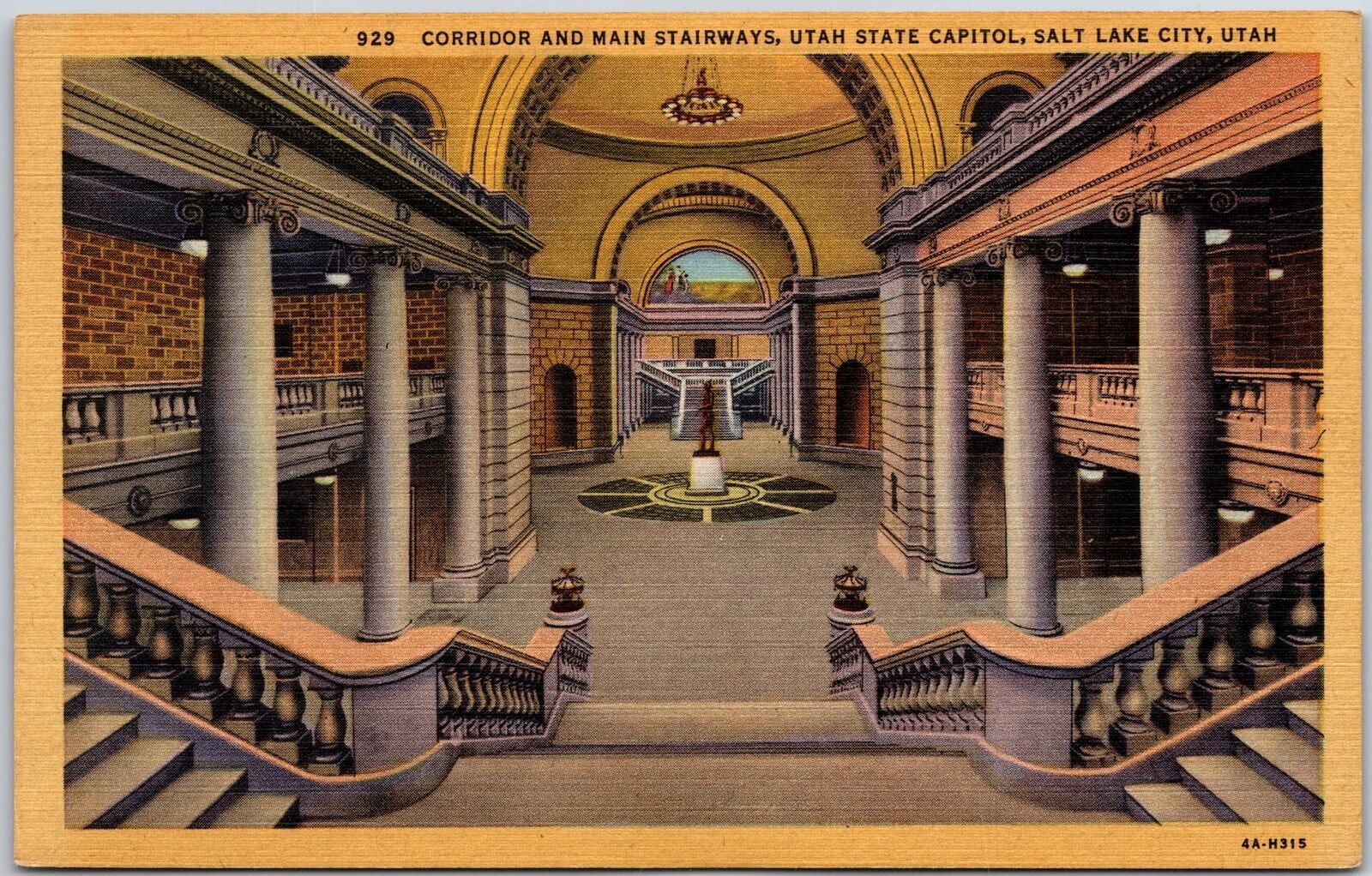 Salt Lake City Utah, Corridor & Main Stairways, State Capitol, Vintage ...