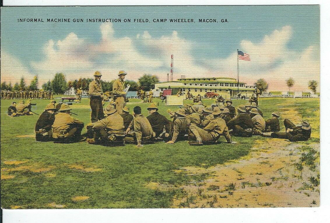 CH-262 GA, Macon, Machine Gun Instruction Camp Wheeler, WWII Era, Linen ...