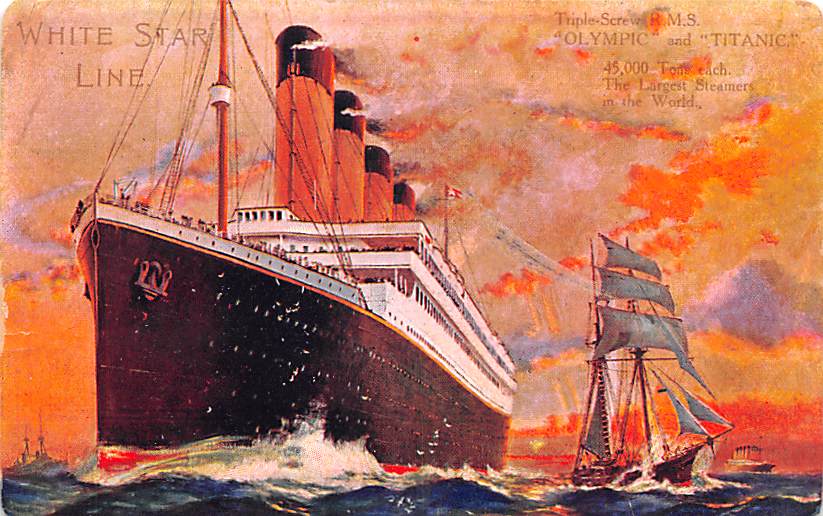 White Star Line Ship Postcard Old Vintage Steamer Antique Post Card ...