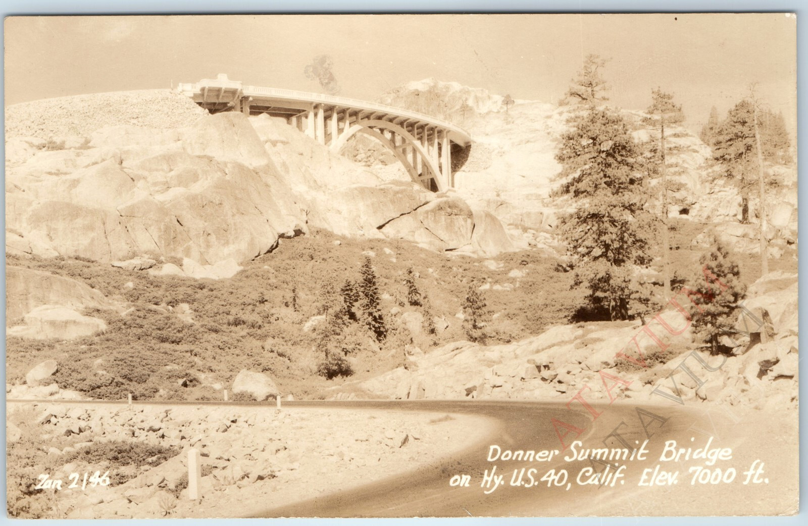 c1910s Norden, CA RPPC Donner Summit Rainbow Concrete Bridge Truckee U ...
