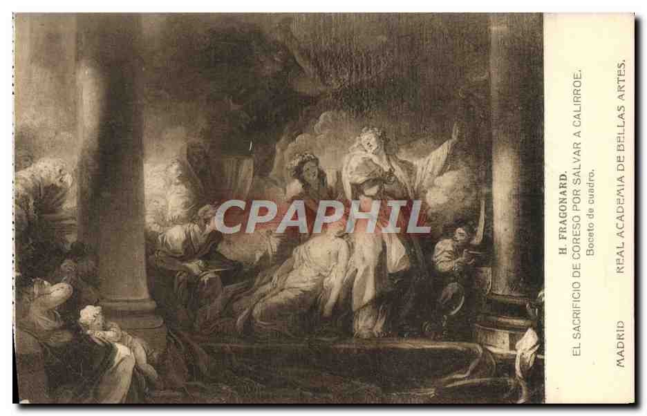 Old Postcard Fragonard H El Sacrificio De Coreso Por Salvar A Calirroe ...