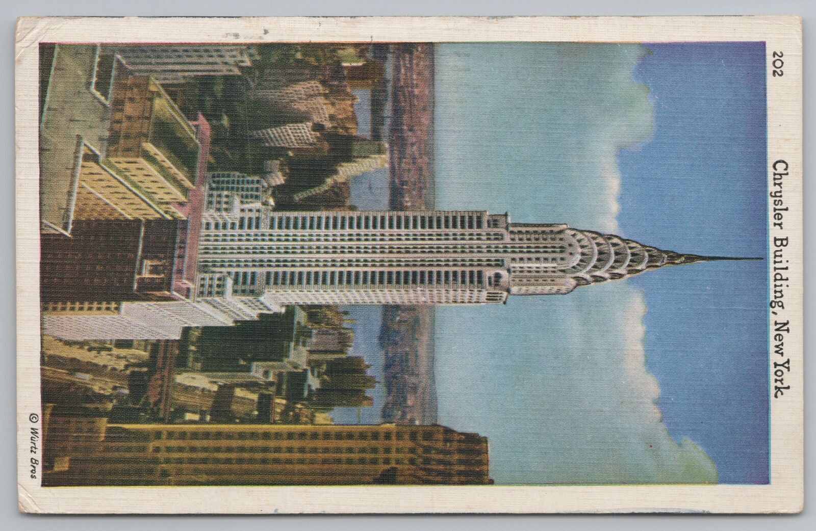 New York CityBirds Eye View Of Chrysler BuildingVintage Postcard ...