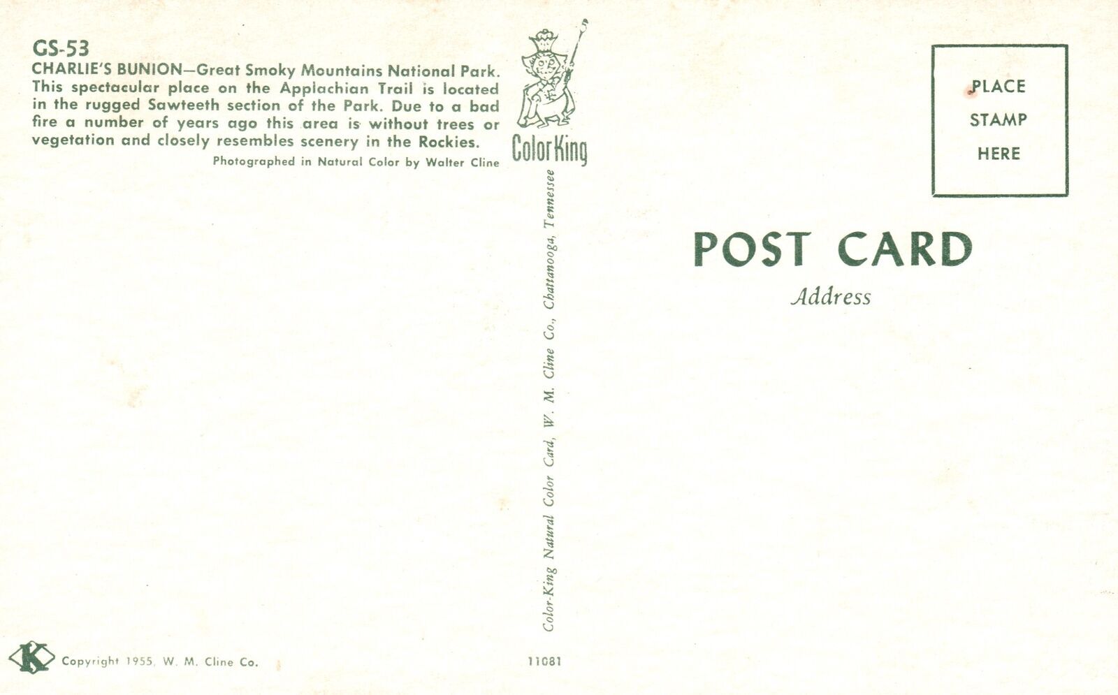 Vintage Postcard Charlie's Bunion Great Smoky Mountain National Park Rockies | Other / Unsorted ...
