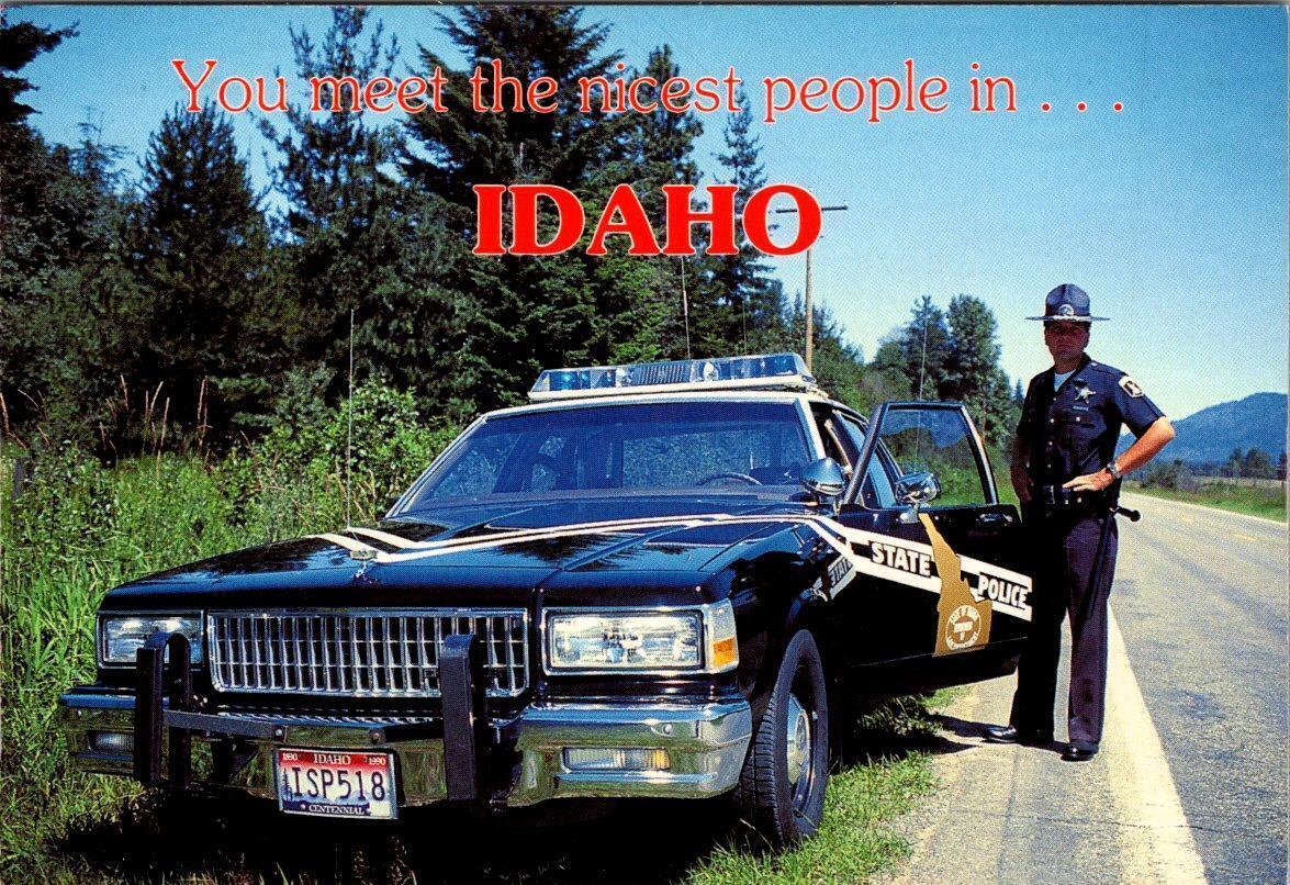 ID, Idaho STATE POLICE OFFICER & CAR You Meet The Nicest People 4X6 ...