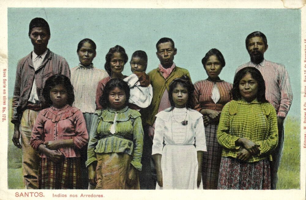 brazil, SANTOS, Indios nos Arredores, Indians (1920s) Postcard (1 ...